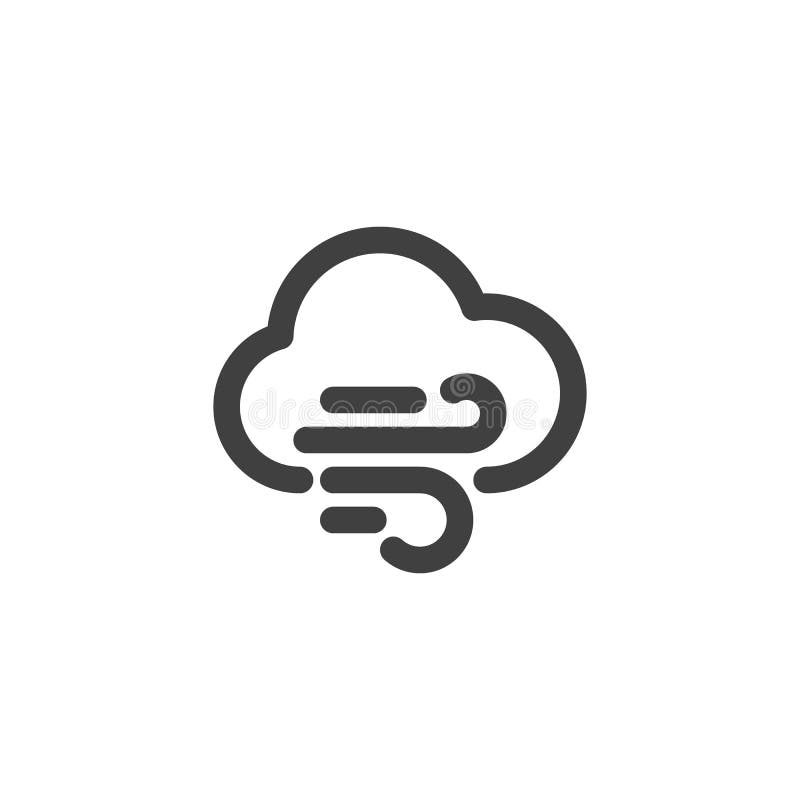 Cloud and wind line icon stock vector. Illustration of perfect - 242167818
