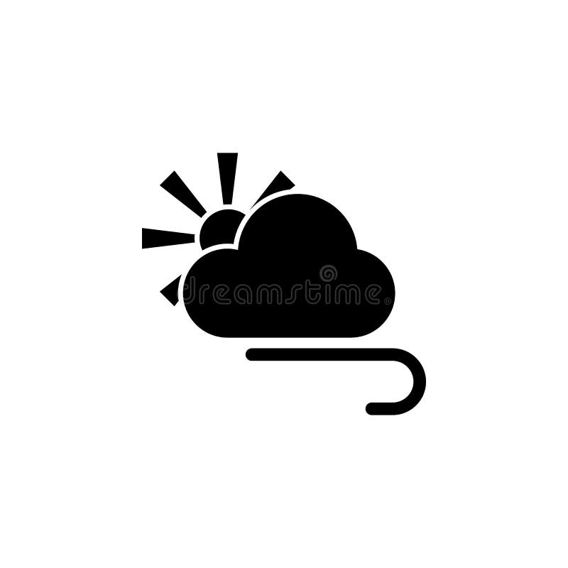 Cloud, Wind, Sun Icon. Simple Glyph Vector of Weather Set for UI and UX ...