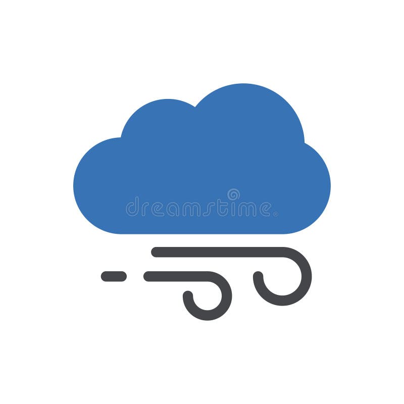 Cloud and Wind Icon Vector stock vector. Illustration of flowing ...