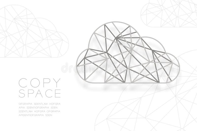 Cloud Wireframe Polygon Silver Frame Structure, Connect Technology ...