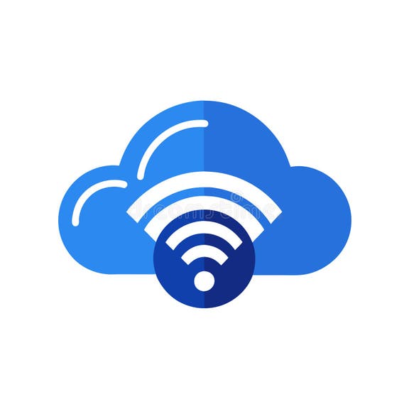 Cloud Wireless Network Icon, Cloud Computing WiFi Connection, Digital ...