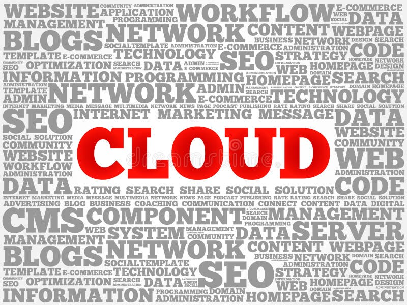 CLOUD. word cloud stock illustration. Illustration of smart - 206260663