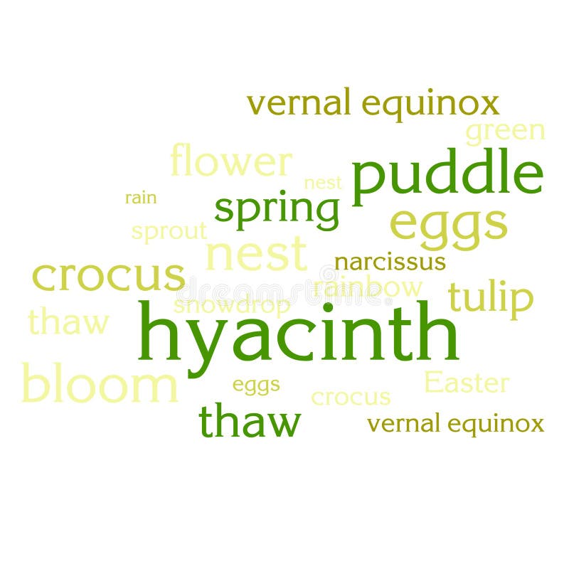 Cloud of Words List about Spring Season Stock Illustration ...