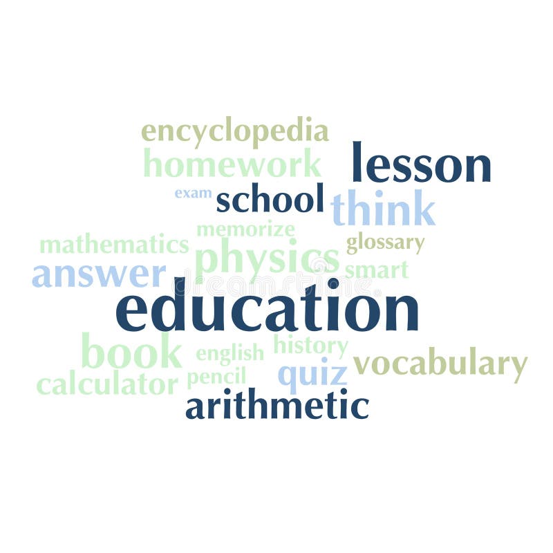 Cloud of Words List on the Subject of School and Education Stock ...