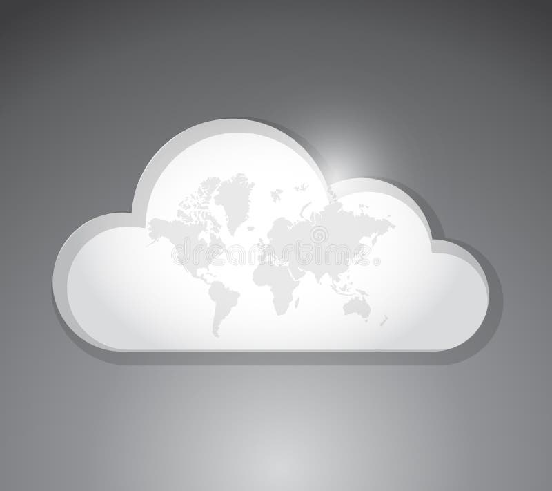 Cloud Work Map Illustration Design Stock Illustration - Illustration of ...