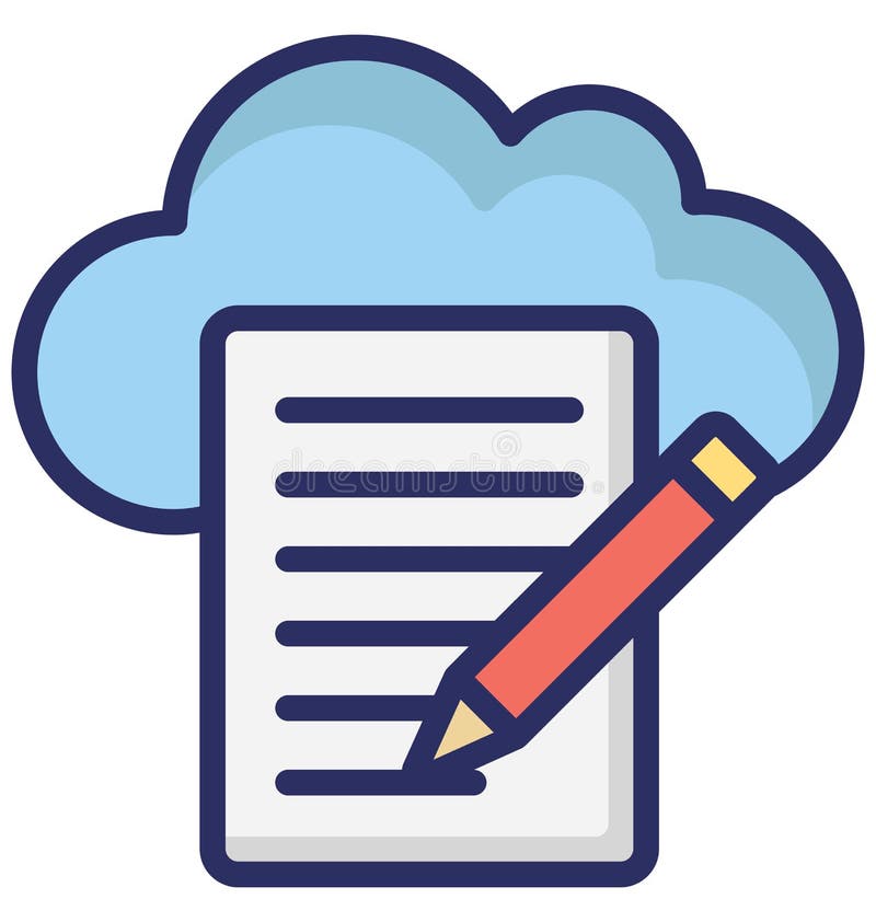 Basic Cloud Writing Isolated Vector Icon that Can Easily Modify or Edit ...
