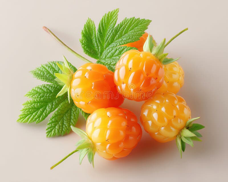 Cloudberries Top View, Sharp Texture and Vivid Color, Professional Food ...