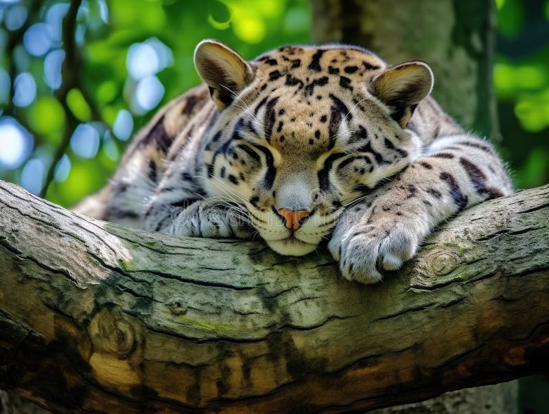 Clouded Leopard stock illustration. Illustration of laying - 293680960