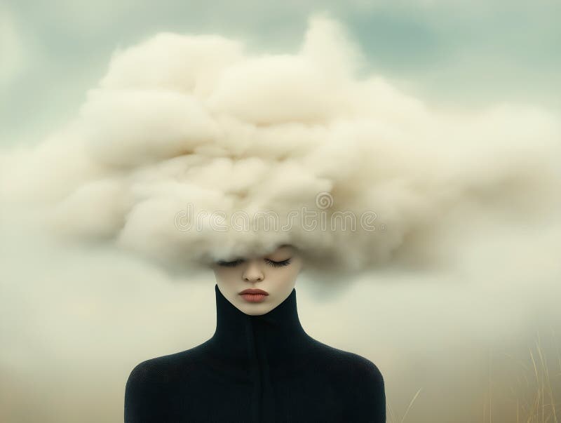 Clouded Mind: Exploring the Sensory Overload of a Woman S Moody Stock ...