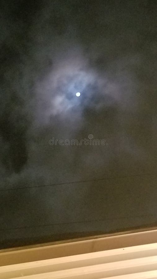 Moon in Bright Clouds of Sunset Sun Stock Image - Image of dusk ...