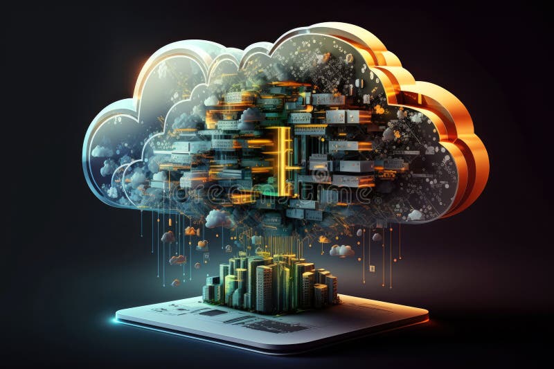 Cloud Computing Concept Illustration Stock Illustration - Illustration ...