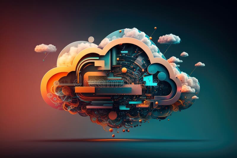 Cloud Computing Concept Illustration Stock Illustration - Illustration ...