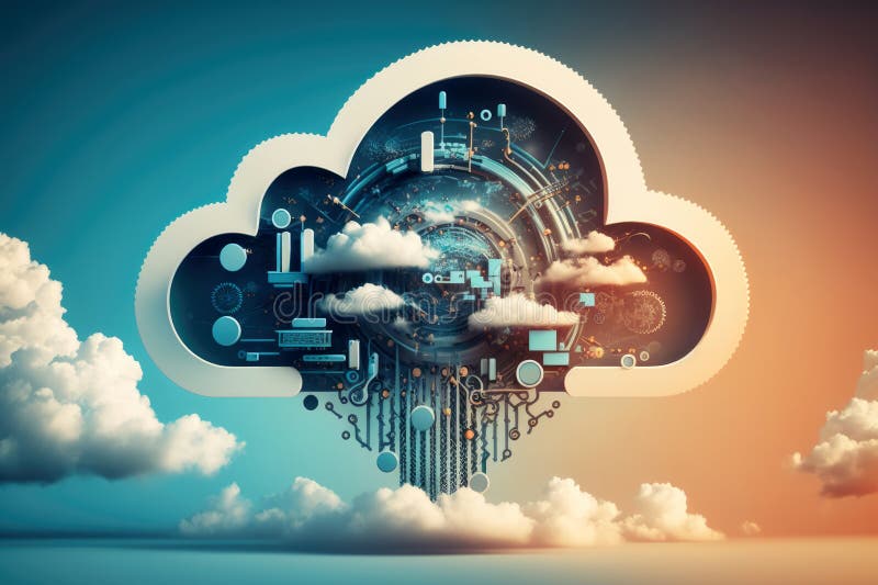 Cloud Computing Concept Illustration Stock Illustration - Illustration ...