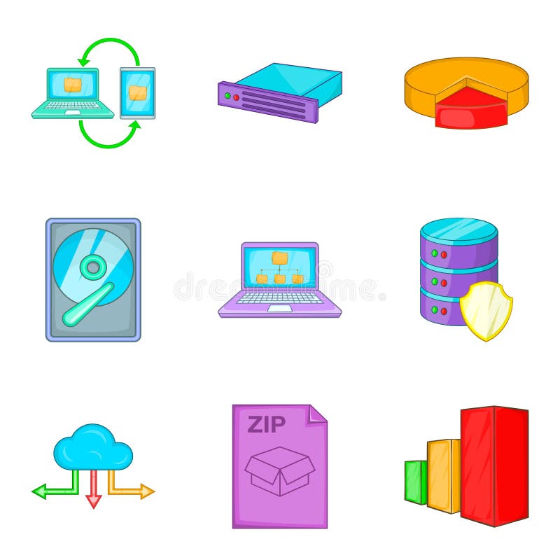 Clouding Icon Set, Cartoon Style Stock Vector - Illustration of concept ... Clouding Icon Set, Cartoon Style Stock Vector - Illustration of concept ...
