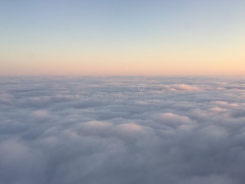 Clouds from Above Flat Sky Horizon Landscape Stock Photo - Image of ...