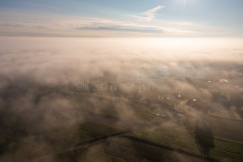 Clouds Above the Ground, Summer Landscape from a Height Stock Image ...