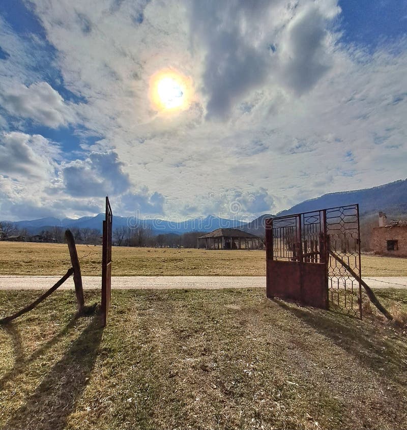 Clouds Above Mountain , Gate To the Fields Stock Photo - Image of white ...