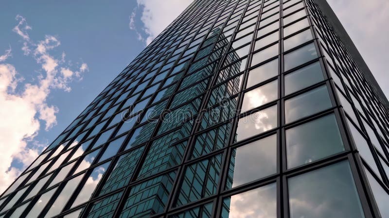 Clouds and Another Building Reflecting on Modern Glass Skyscraper Stock ...