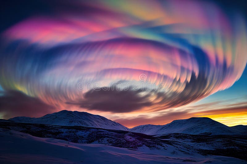 Clouds in the Arctic Circle after Sunset. Ai Generative Stock ...