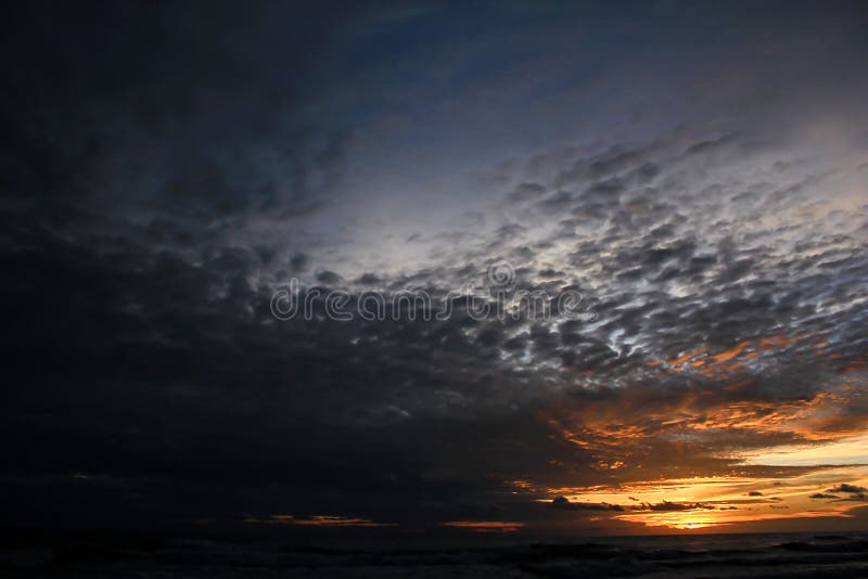 The Sun is about To Fall into the Sea. Stock Image - Image of beautiful ...