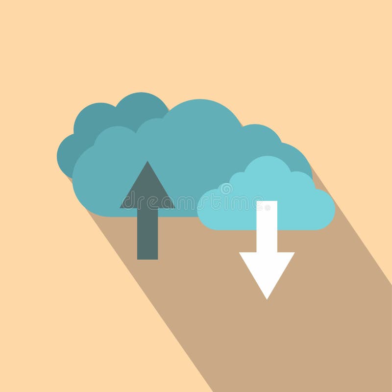Clouds with Arrows Flat Icon Stock Vector - Illustration of file, flat ...