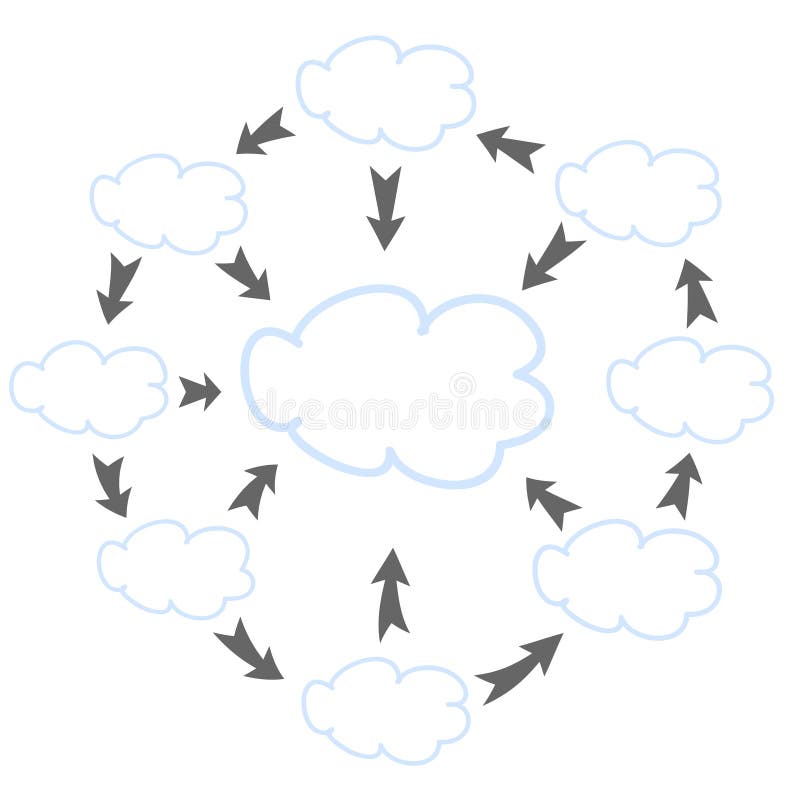 Clouds and arrows stock vector. Illustration of cloud - 48280430