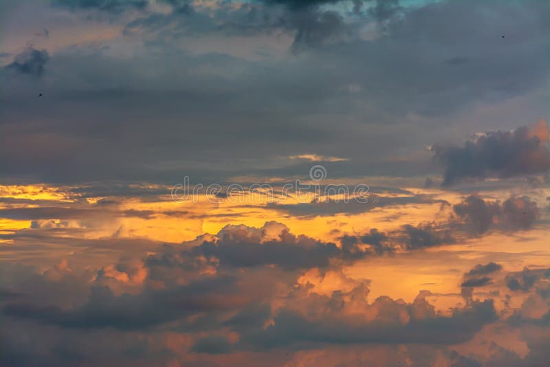 The Clouds are Beautifully Illuminated by the Setting Sun. Stock Photo ...