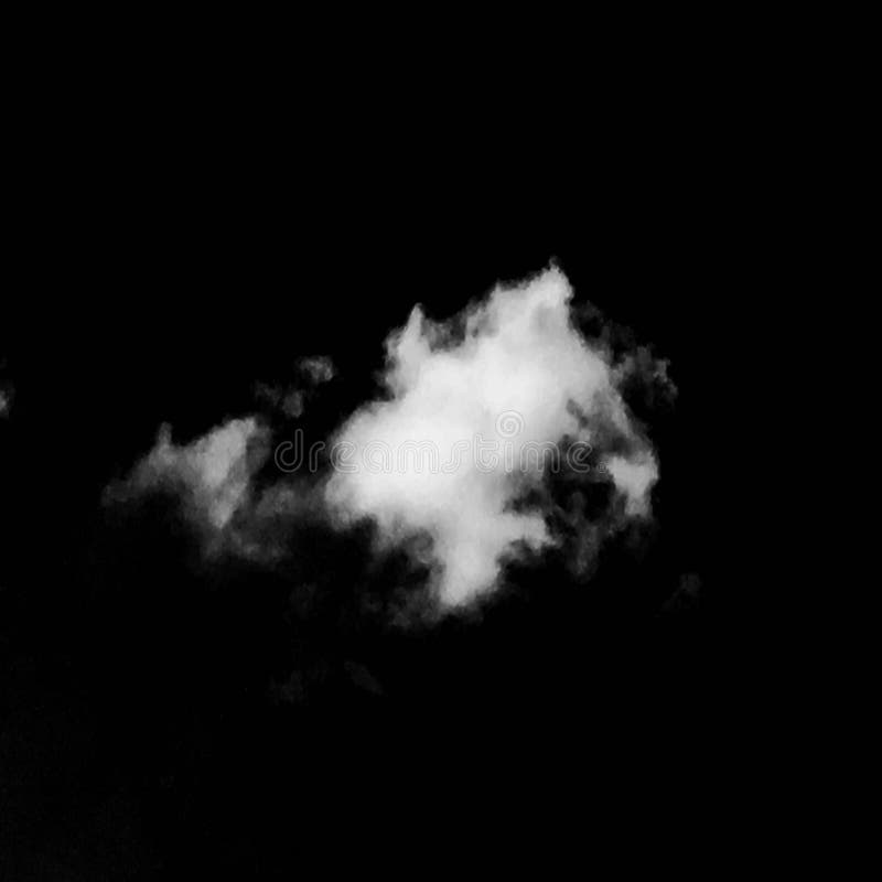 Clouds. Black Background. Isolated White Clouds on Black Sky. Set of ...