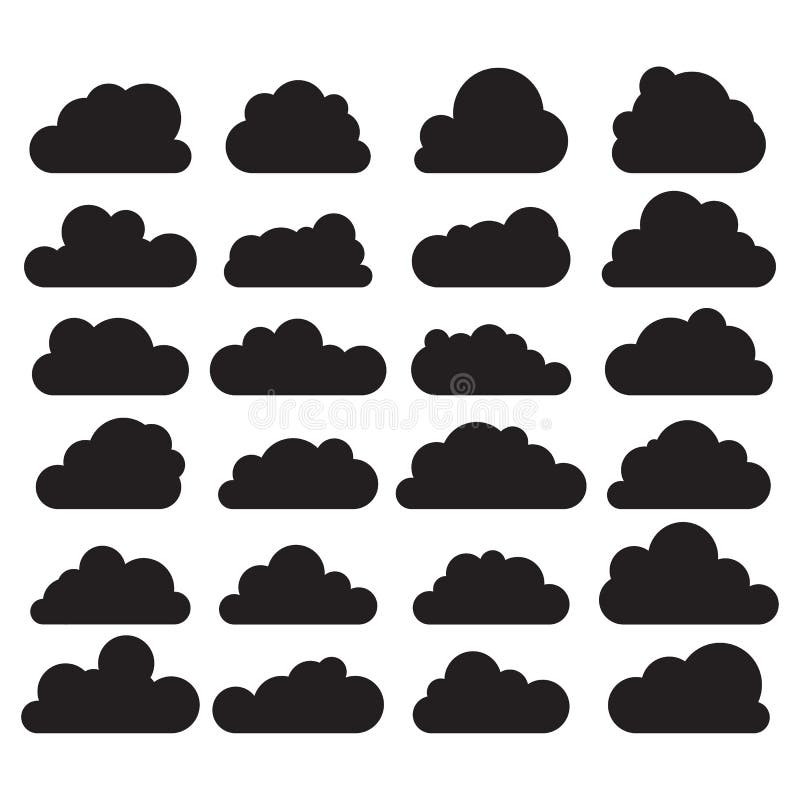 Clouds. Black cloud shapes stock vector. Illustration of clouds - 174584604