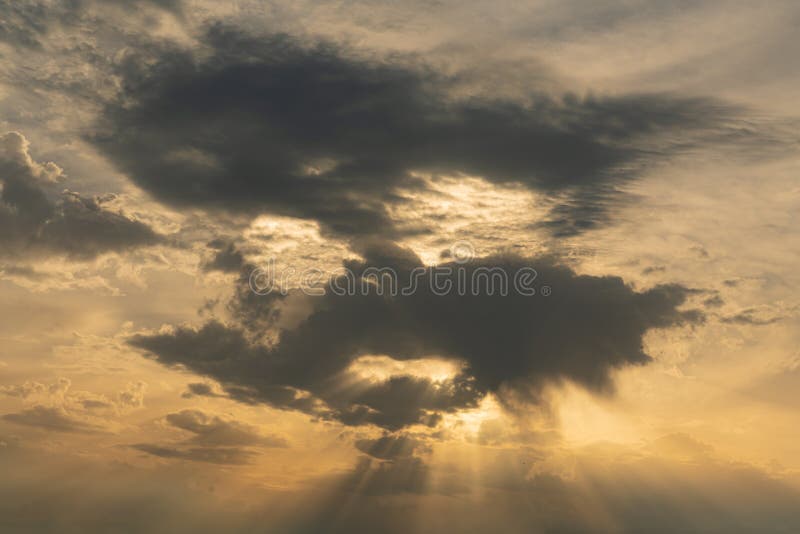 Clouds Block the Sun at Sunset in the Form of a Human Face Stock Image ...