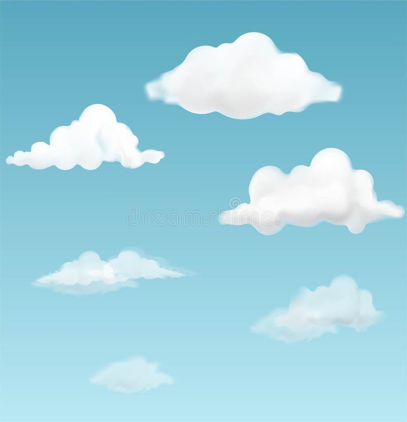 Clouds with Blue Sky Cartoon Style for Game Vector Illustration 3d ...