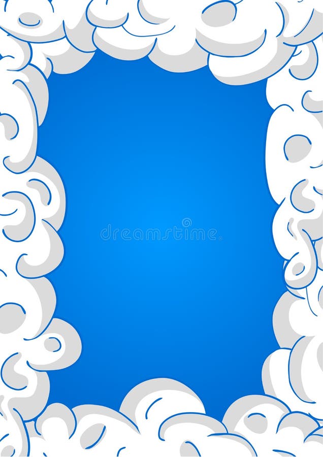 Clouds in blue sky. frame stock illustration. Illustration of fluffy ...