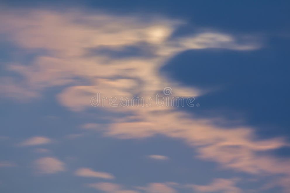 Clouds on the Blue Sky, Long Exposure Stock Image - Image of ...
