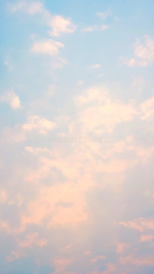 Clouds on a Blue Sky in a Pastel Color Stock Photo - Image of light ...