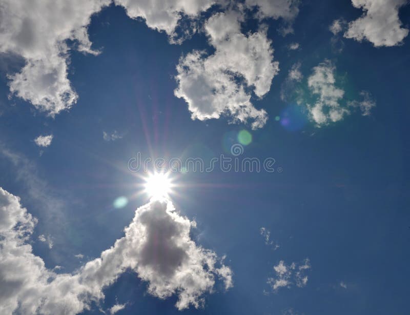 Clouds blue sky sun ray stock photo. Image of bright - 187160100