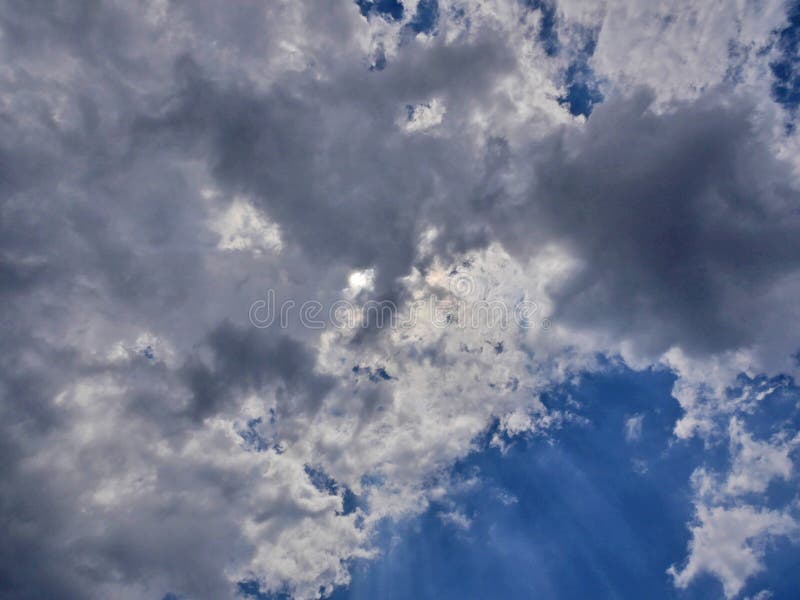 Clouds blue sky sun ray stock image. Image of heaven - 187160377