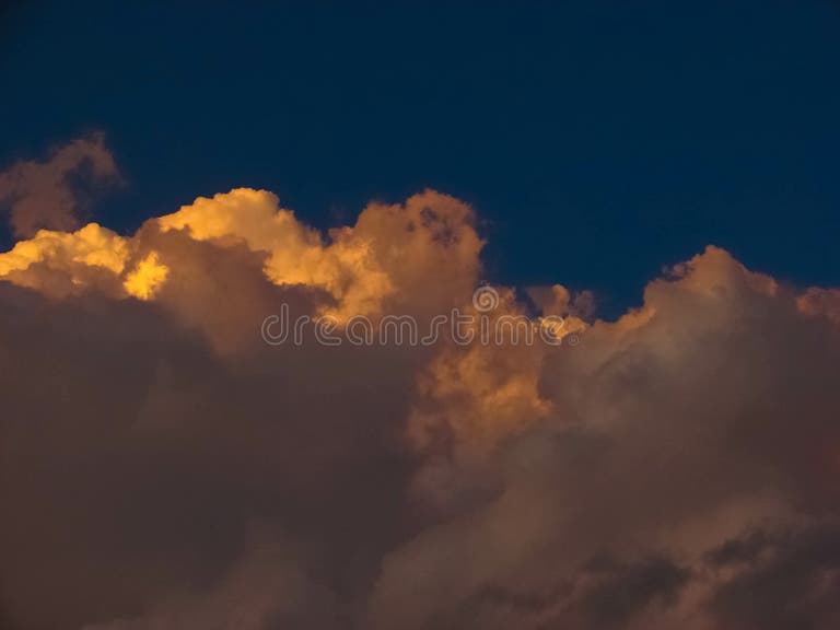 Clouds and Blue Sky at Sunset Stock Photo - Image of evening, clouds ...