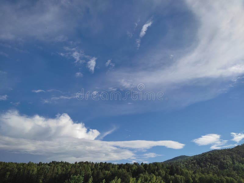 Clouds, Blue Sky, Taiga of Siberia Stock Photo - Image of blue, siberia ...