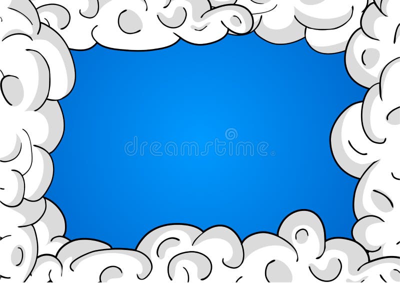 Clouds in Blue Sky. Vector Frame Stock Vector - Illustration of ...