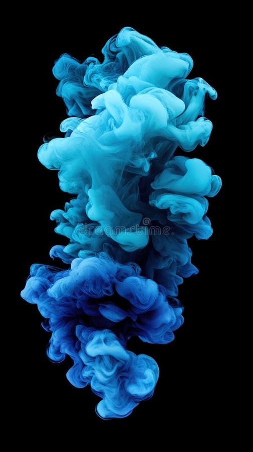 Visually Stunning Blue and Teal Ink Swirling Gracefully in Water ...