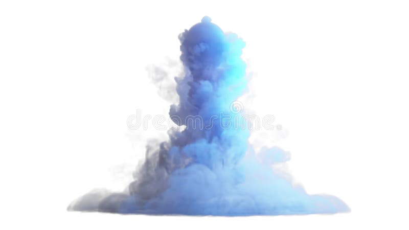 Clouds of Blue Violet Smoke on a White Background. Stock Footage ...
