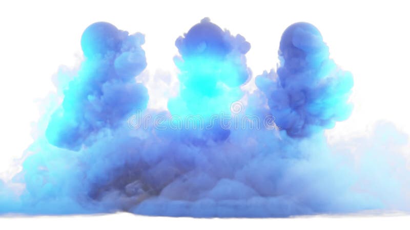 Clouds of Blue Violet Smoke on a White Background. Stock Footage ...