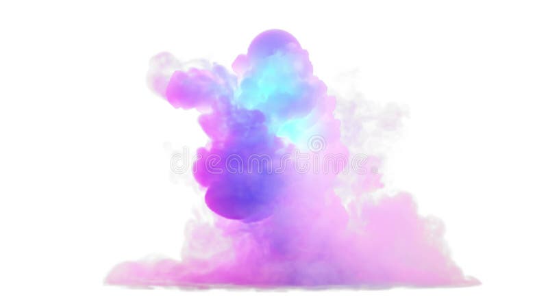 Clouds of Blue Violet Smoke on a White Background. Stock Video - Video ...