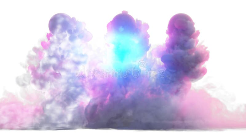Clouds of Blue Violet Smoke on a White Background. Stock Footage ...