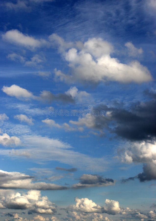 Clouds In A Bright Blue Sky Stock Image - Image of pattern, cumulation ...