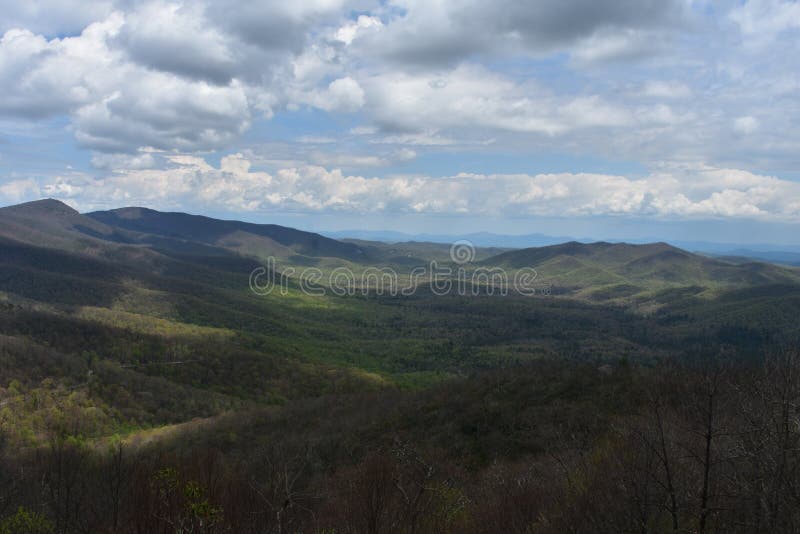 Clouds Casting Shadows on the Blue Ridge Mountains Stock Image - Image ...