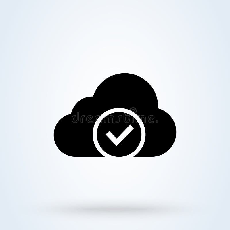 Clouds with Check Sign Icon or Logo. Software Update Process Completed ...