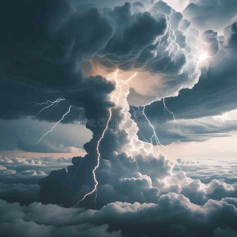 Clouds Clashing, Lightning Striking. a Breathtaking Display of the ...