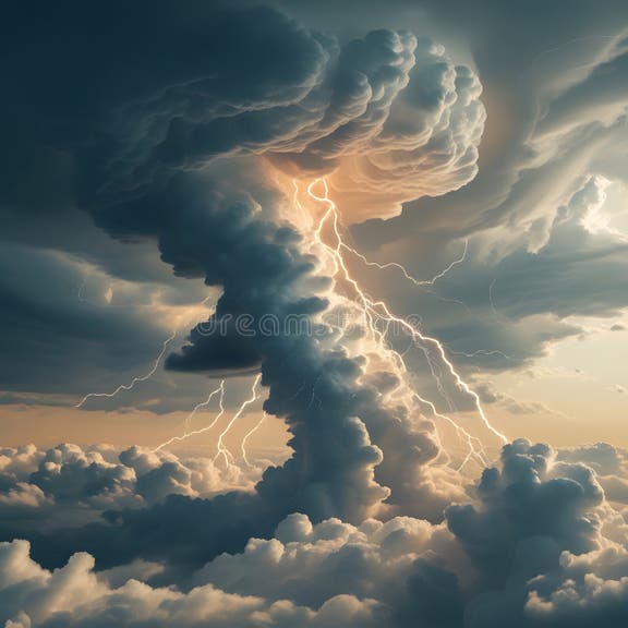 Clouds Clashing, Lightning Striking. a Breathtaking Display of the ...