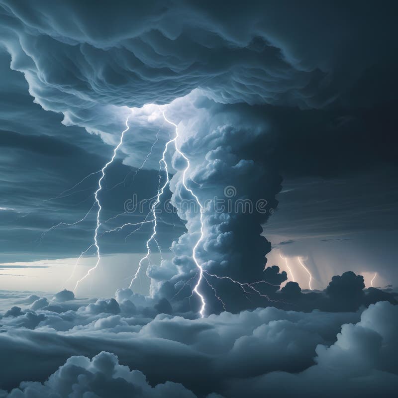 Clouds Clashing, Lightning Striking. a Breathtaking Display of the ...